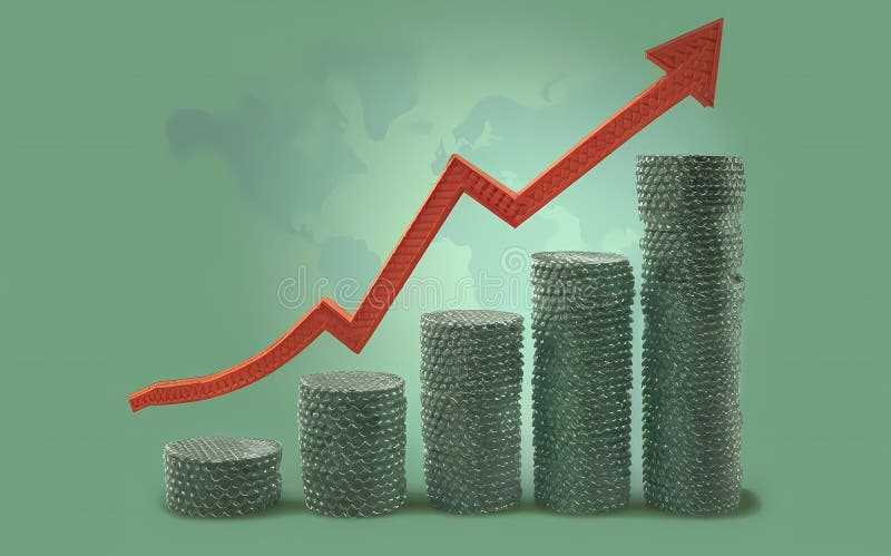 A Modern Illustration of a Rising Business Graph Chart, with a ...