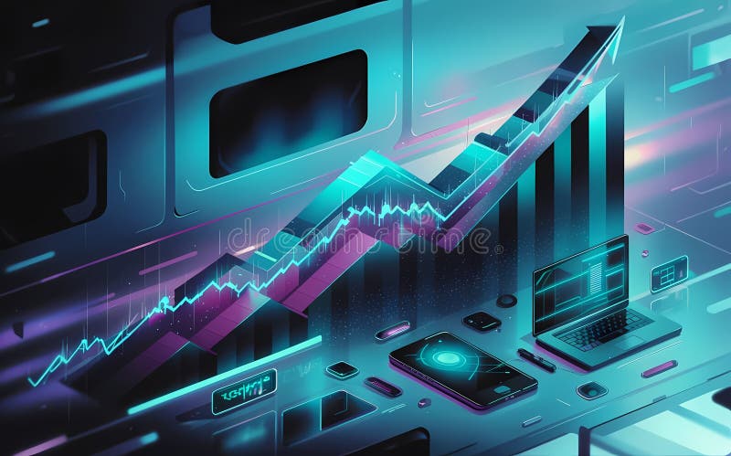 A Modern Illustration of a Rising Business Graph Chart, with a ...