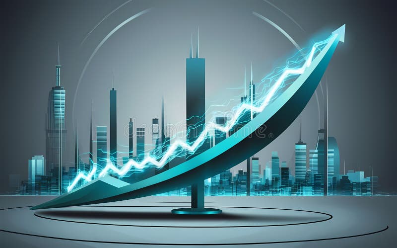A Modern Illustration of a Rising Business Graph Chart, with a ...