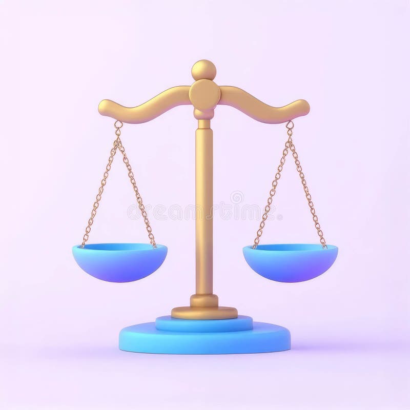A Modern Illustration of Scales Symbolizing Justice and Equality. 3D ...