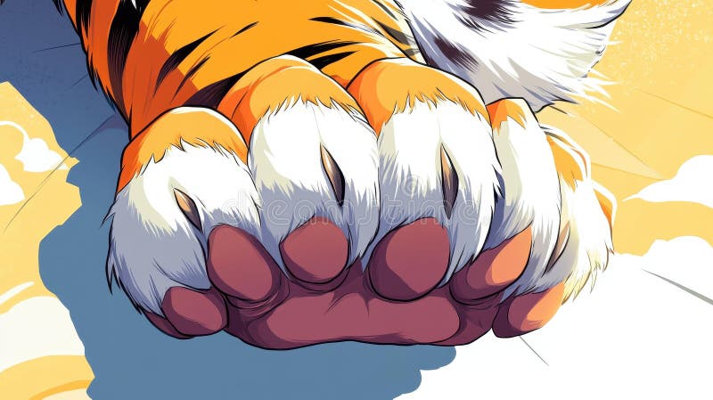 A Striking Closeup of a Tigers Claw, Revealing Intricate Textures and ...
