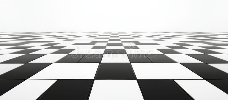 A Modern Illustration Shows a Floor with a Checkerboard Texture in ...