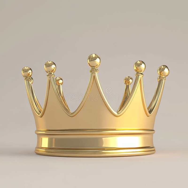 This Modern Illustration Shows a Gold Crown Isolated on a Transparent ...