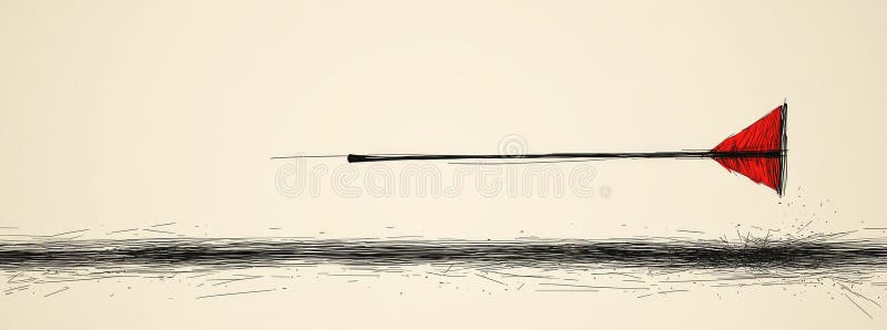 A Modern Illustration of a Single Target Line with a Centered Arrow ...