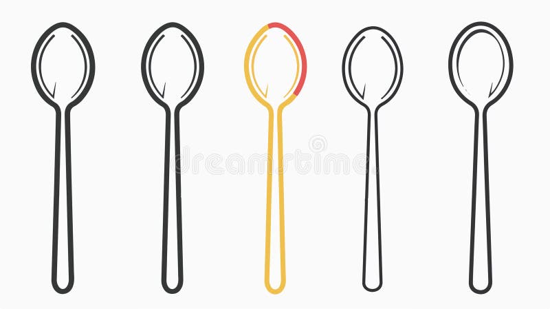 Modern Spoon Outline Illustration for Creative Design Projects Stock ...