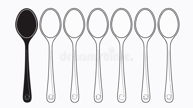 Modern Spoon Outline Illustration for Creative Design Projects Stock ...
