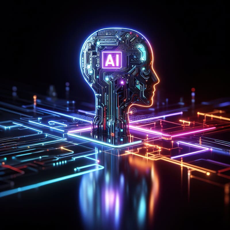 Modern Illustration of Technological Progress. Generative Ai Stock ...