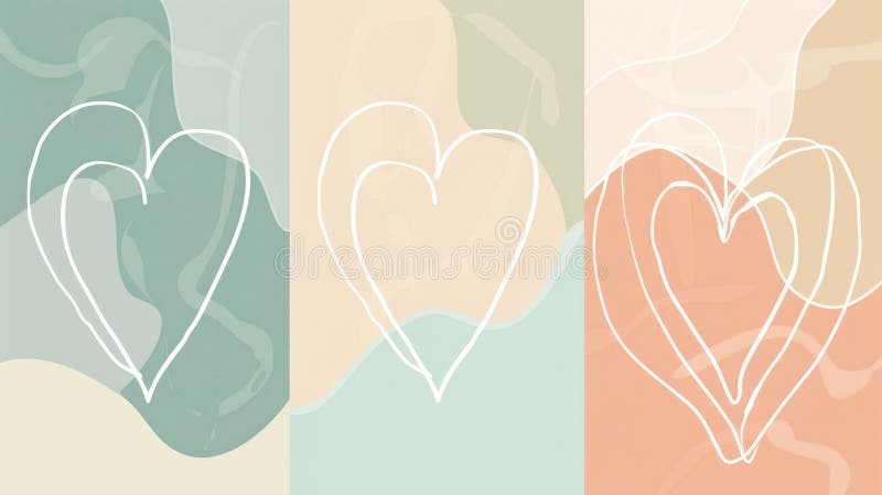 Modern Illustration of Two Hearts and One Line Continuous Shape As Part ...