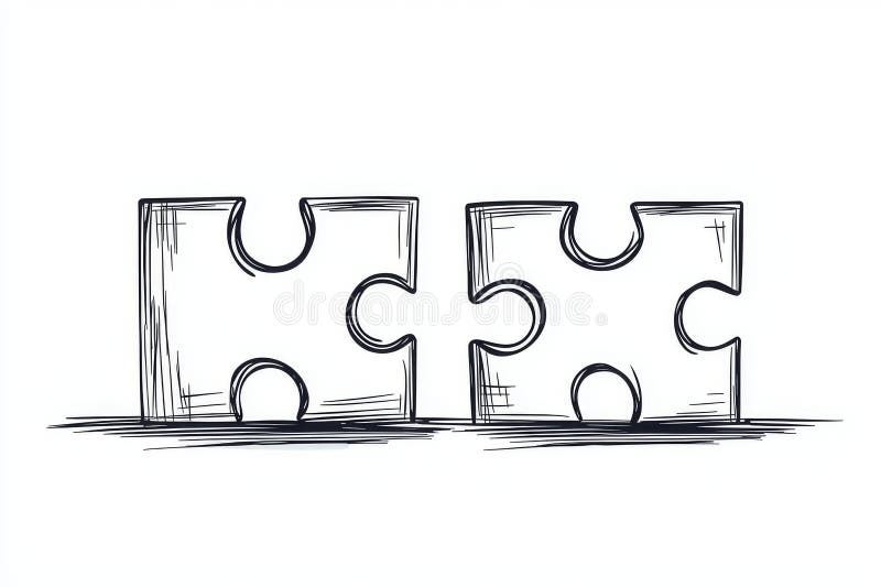 A Modern Illustration of Two Puzzle Pieces Connected by a Continuous ...