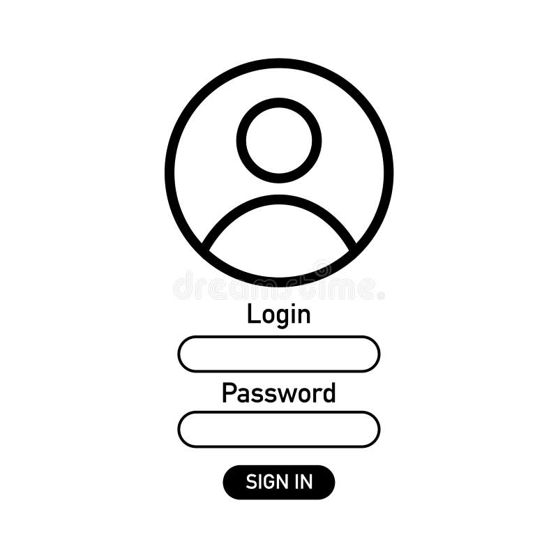 Modern Illustration with Ui Login. Interface Icons Stock Vector ...