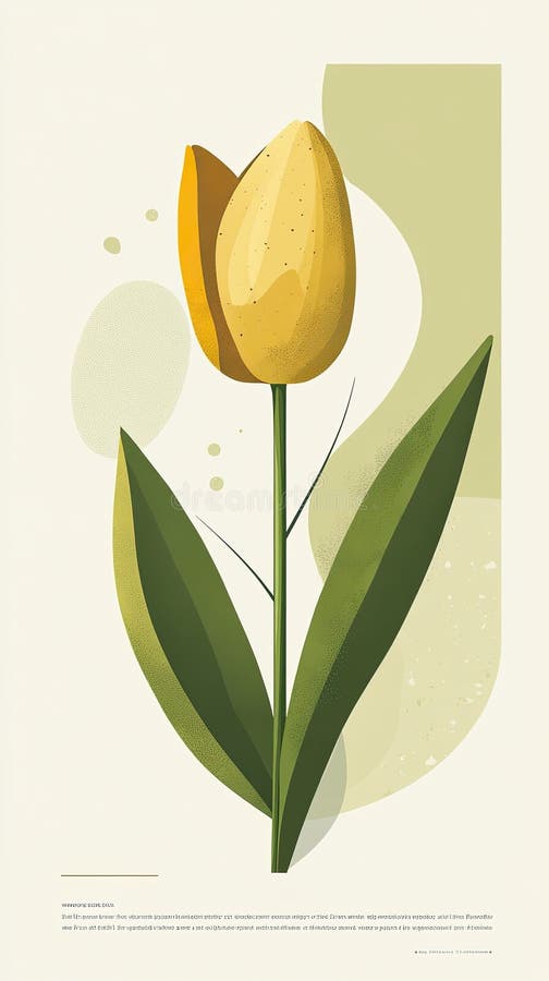 A Modern Illustration of a Yellow Tulip Against a Soft Pastel ...