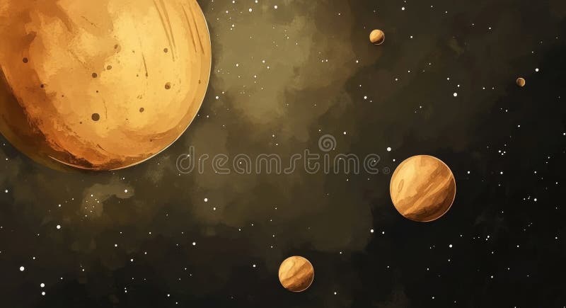 A Modern Image Showing a Celestial Alignment of Planets, Stars, and ...