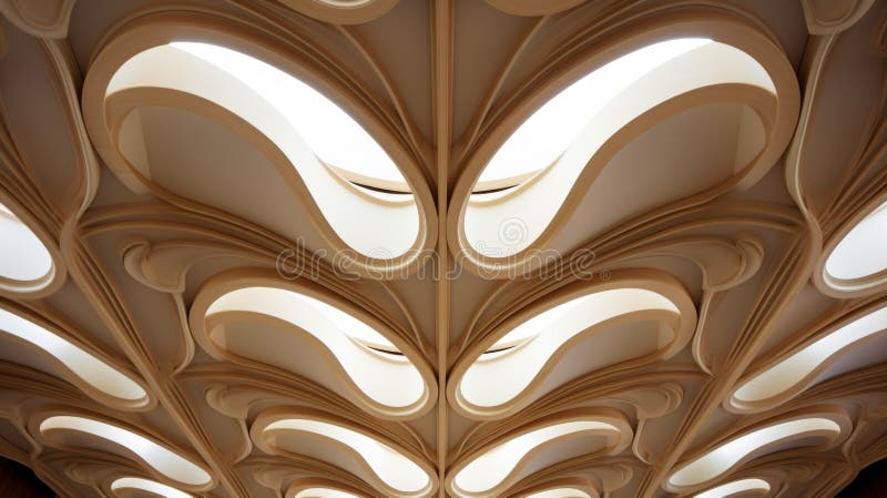 A Modern Image of a Unique Ceiling Design with a Wave Like Form and a ...