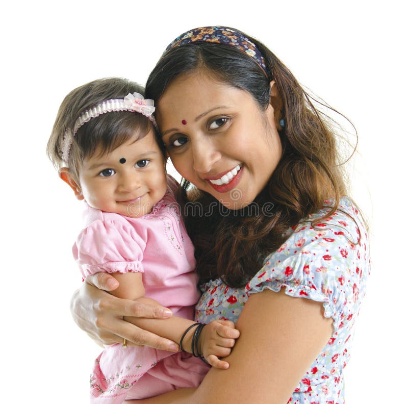 Modern Indian Mother and Daughter Stock Photo - Image of love ...