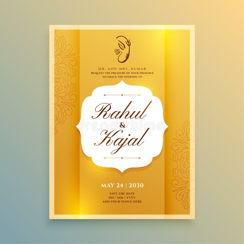 Modern Indian Wedding Invitation Card Design for Your Special Day Stock ...