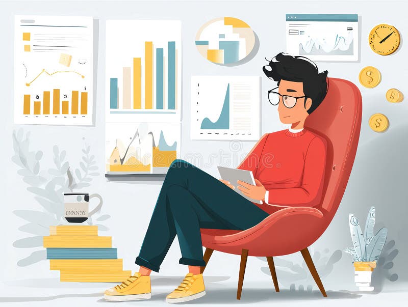 A Modern Individual Immersed in a Digital Workspace, Depicting ...