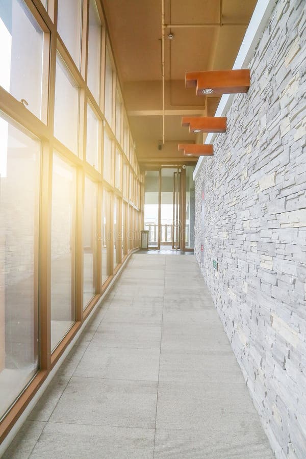 Modern indoor corridor stock image. Image of place, building - 45494295