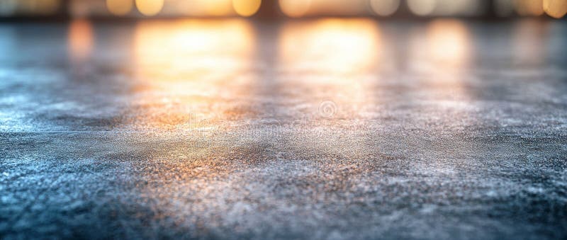 A Modern Indoor Setting is Enhanced by a Stunning Reflection of Warm ...