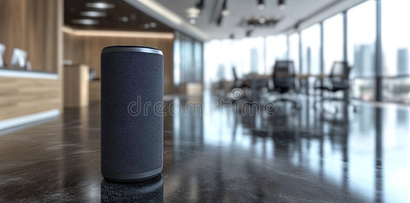 In a Modern Indoor Space, a Compact Wireless Speaker is Positioned on a ...