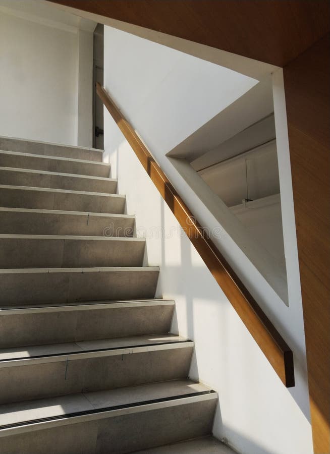 Modern Indoor Staircase with Sunlight and Shadows Stock Photo - Image ...