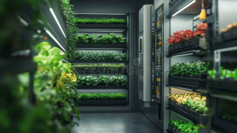 Modern Indoor Vertical Farm with Automated Systems Stock Illustration ...