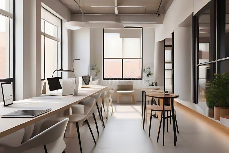 A Modern Indoor Work Space of a Creative Agency Generative AI Stock ...
