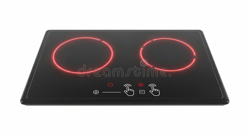 Modern Induction Cooktop with Glowing Elements Stock Illustration ...