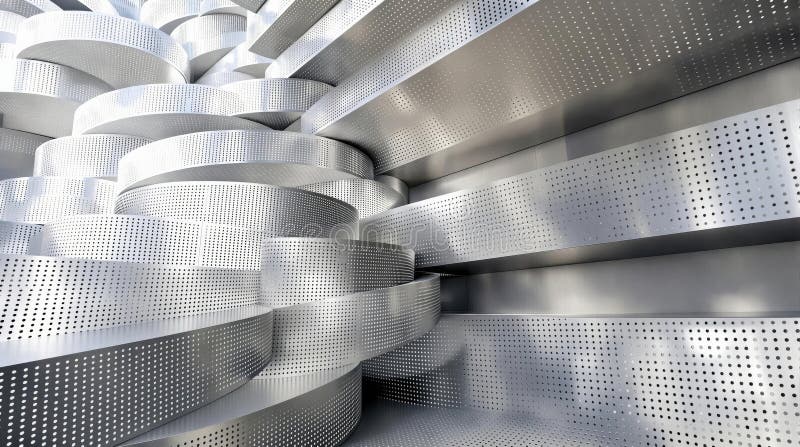 Modern Industrial Architecture with Curved Metal Structures and ...