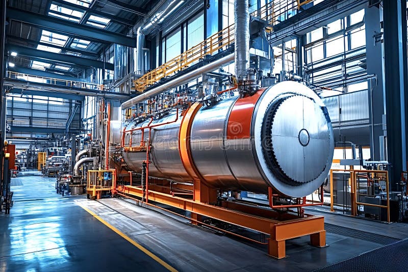 Large Industrial Autoclave in Modern Factory Processing Plant Stock ...