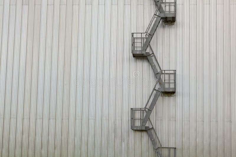 Modern Industrial Building Exterior Fire Escape Stock Image - Image of ...