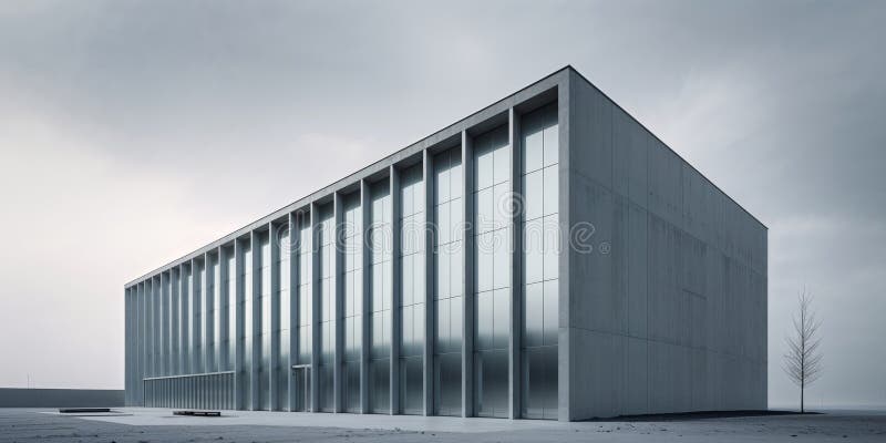Modern Industrial Building with Large Windows and Clean Contemporary ...