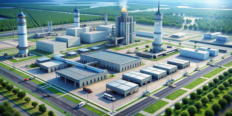 Modern Industrial Complex Aerial View of a Large-scale Manufacturing ...