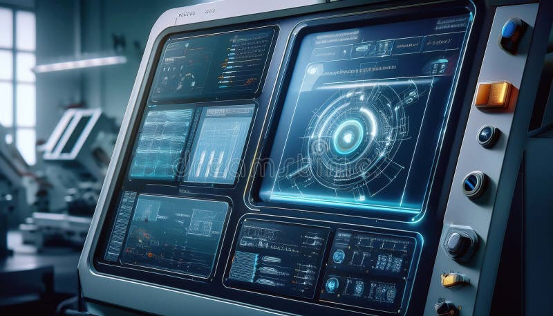 Modern Industrial Control Panel in a Stock Photo - Image of background ...