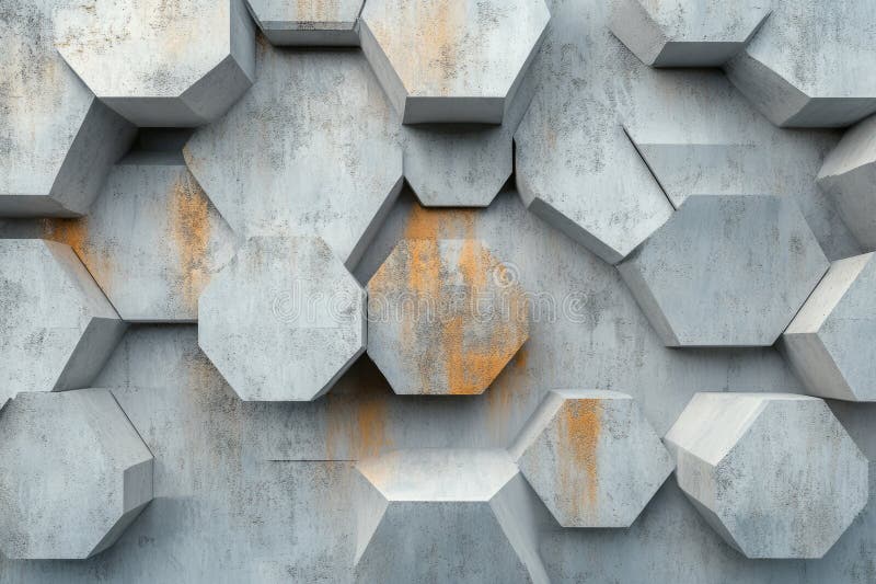 A Modern Industrial 3D Background Featuring Rugged, Textured Hexagons ...