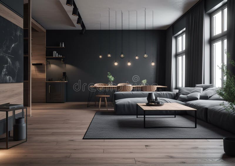 Modern Industrial Design. Beautiful Interior. Generative AI Stock ...