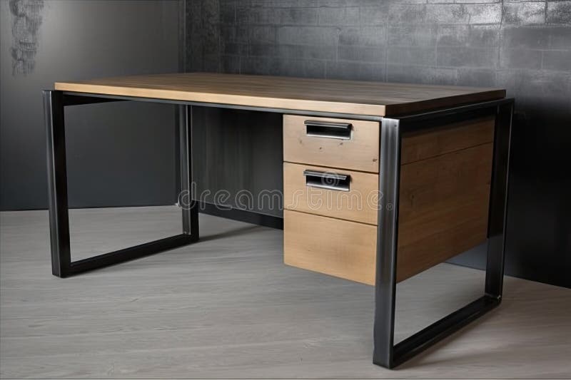 Modern Industrial Desk, with Clean Lines and Sleek Design Stock ...