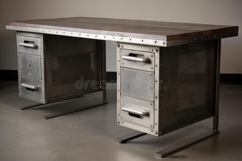 Modern Industrial Desk, with Clean Lines and Sleek Design Stock ...