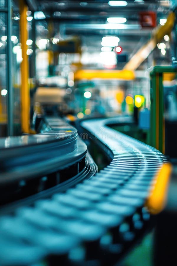 Modern Industrial Facility with Automated Conveyor Belt for High-Tech ...