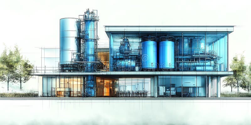 Modern Industrial Facility Design Showcasing Advanced Technology and ...