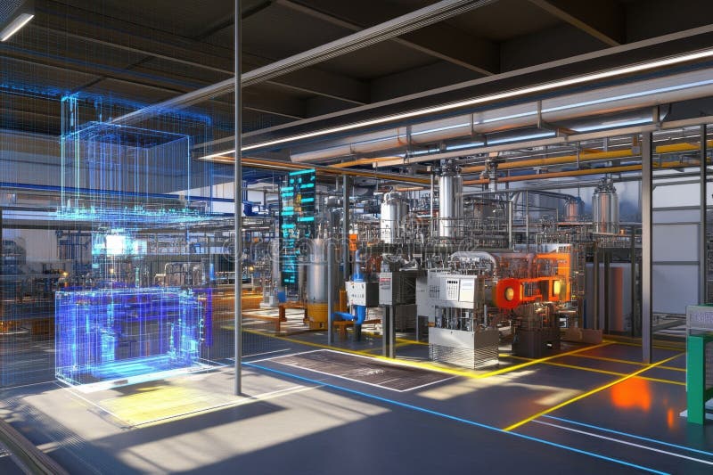 Modern Industrial Facility Featuring Advanced Technology and Digital ...