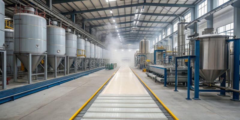 Modern Industrial Facility Featuring Large Storage Silos and Clean ...