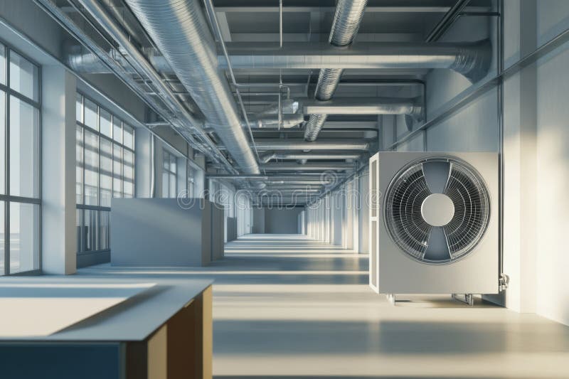 Modern Industrial Facility Featuring Large Windows and Ventilation ...