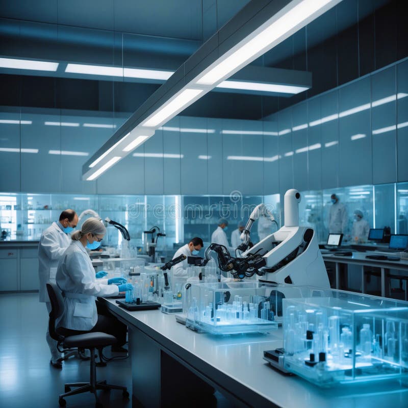 In a Modern Industrial Facility, Scientists and Technicians Work ...