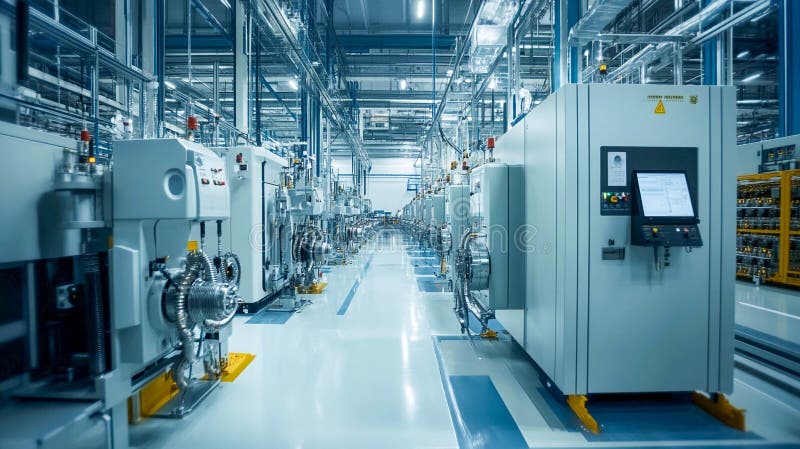 Modern Industrial Facility Showcasing Advanced Machinery in a Spacious ...
