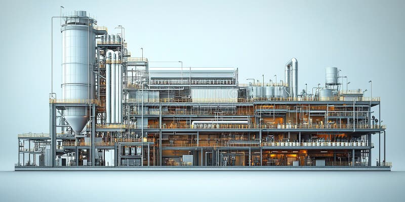 Modern Industrial Facility Showcasing Advanced Manufacturing Processes ...