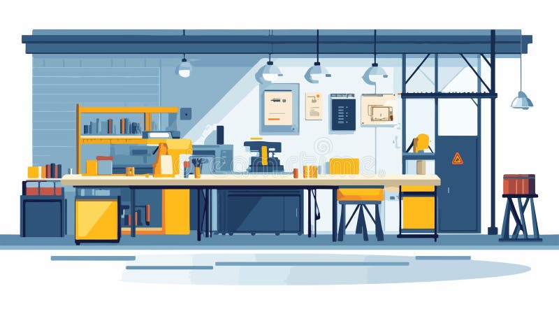 Modern Industrial Factory Interior Design for Graphic Projects Stock ...