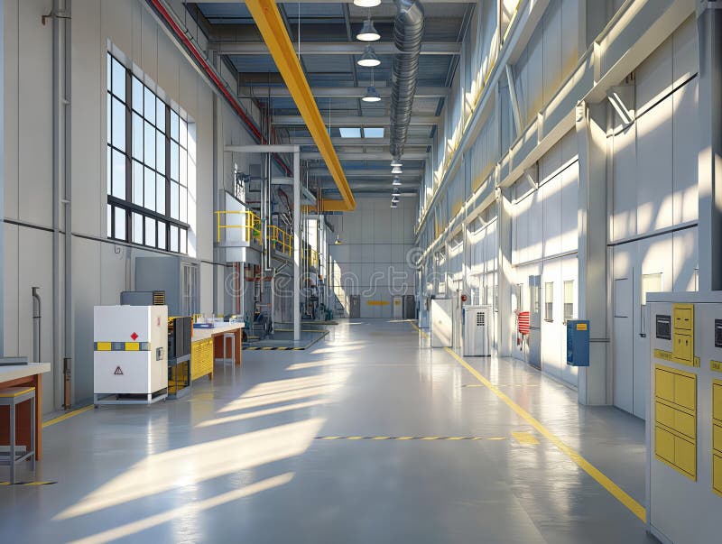 Modern Industrial Factory Interior Stock Image - Image of warehouse ...