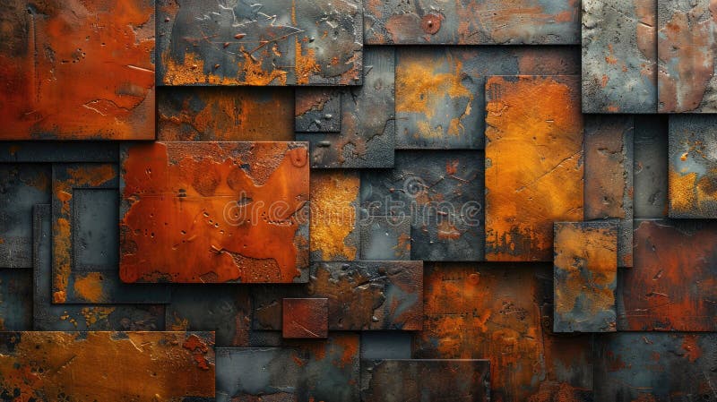 Modern Industrial-Inspired Abstract Wall Art with Geometric Patterns ...