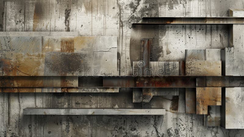 Modern Industrial-Inspired Abstract Wall Art with Geometric Patterns ...