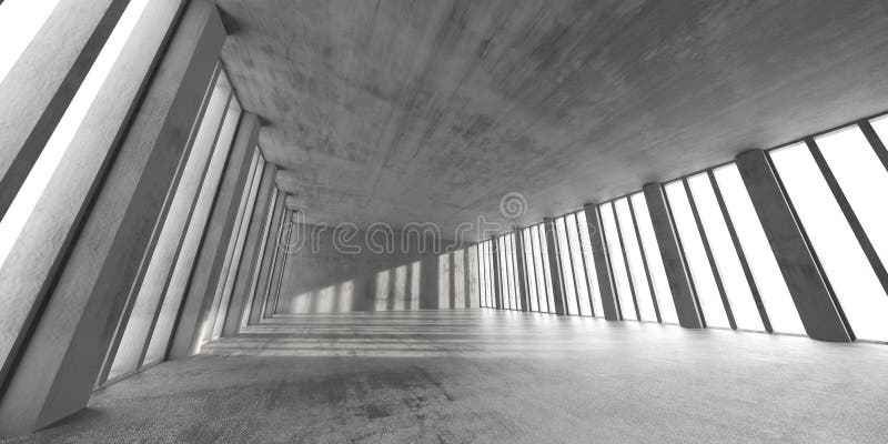 Modern Industrial Interior with Concrete Walls and Large Windows for ...